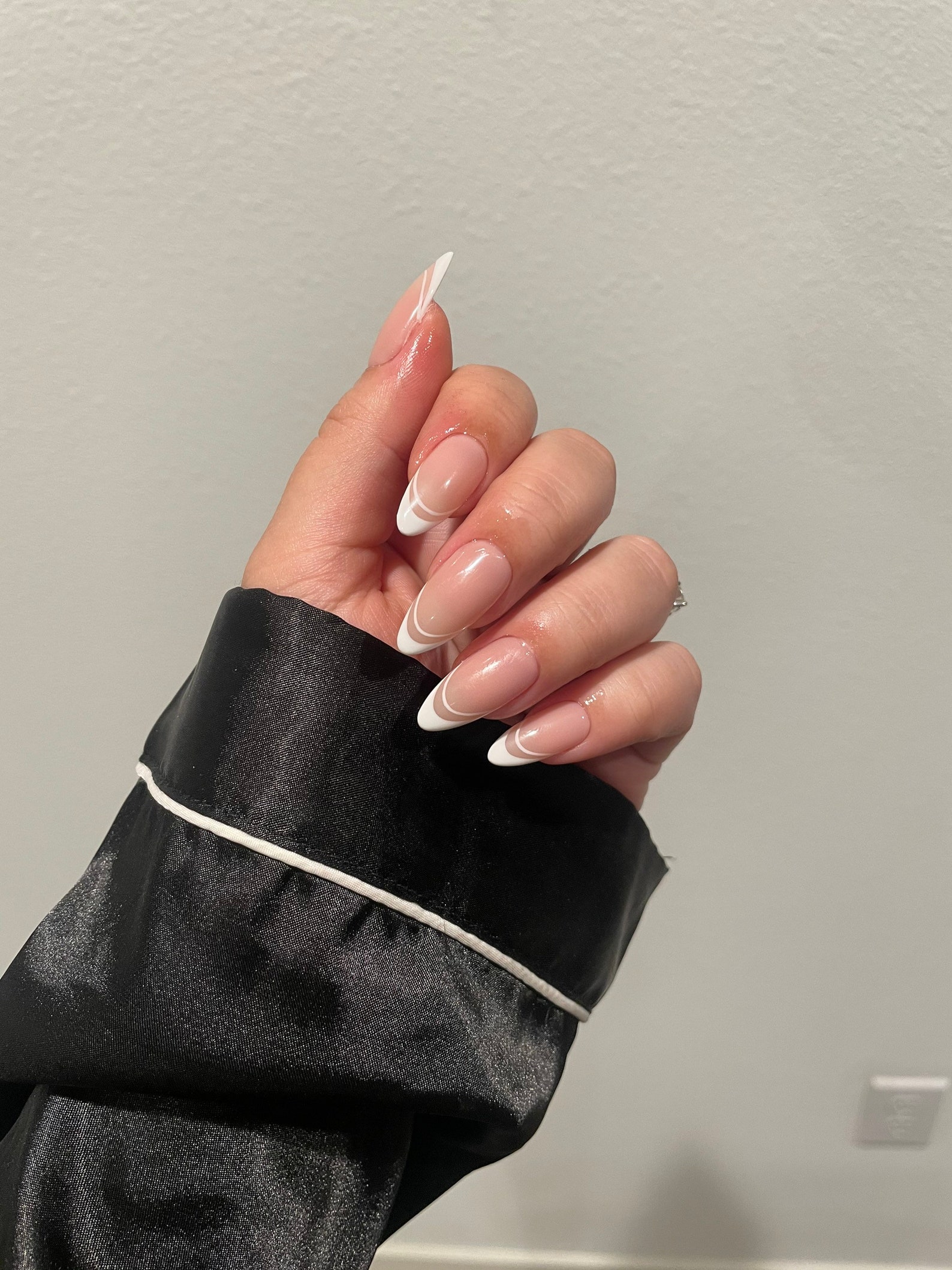 White French Tip Nails Press on Nail French Tip Nails White Tip Fake Nails Skinny French White ...