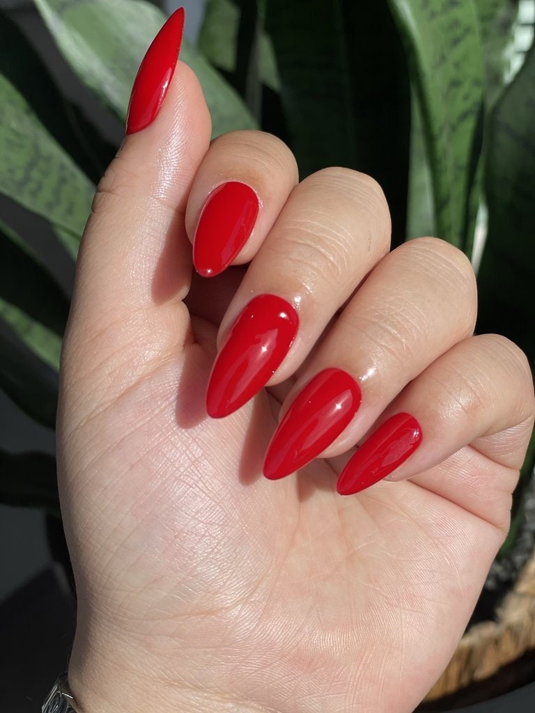 Classic Red Press on Nails - Etsy
