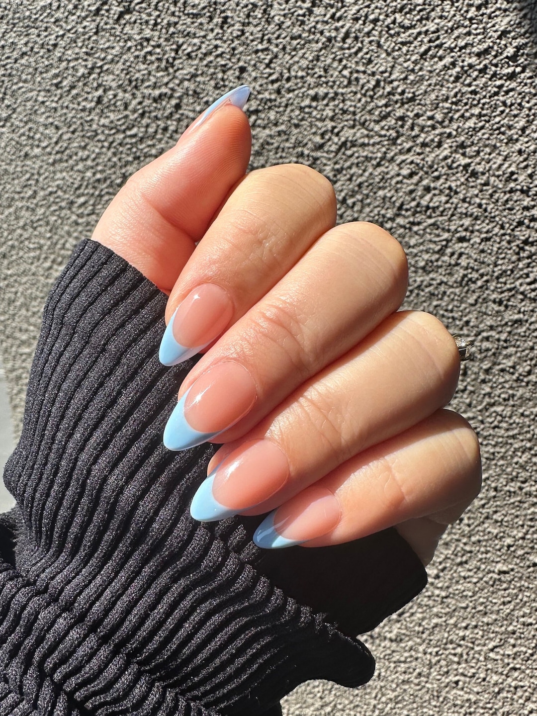 Baby Blue Pastel French Tip Nails Press on Nail Set - Etsy
