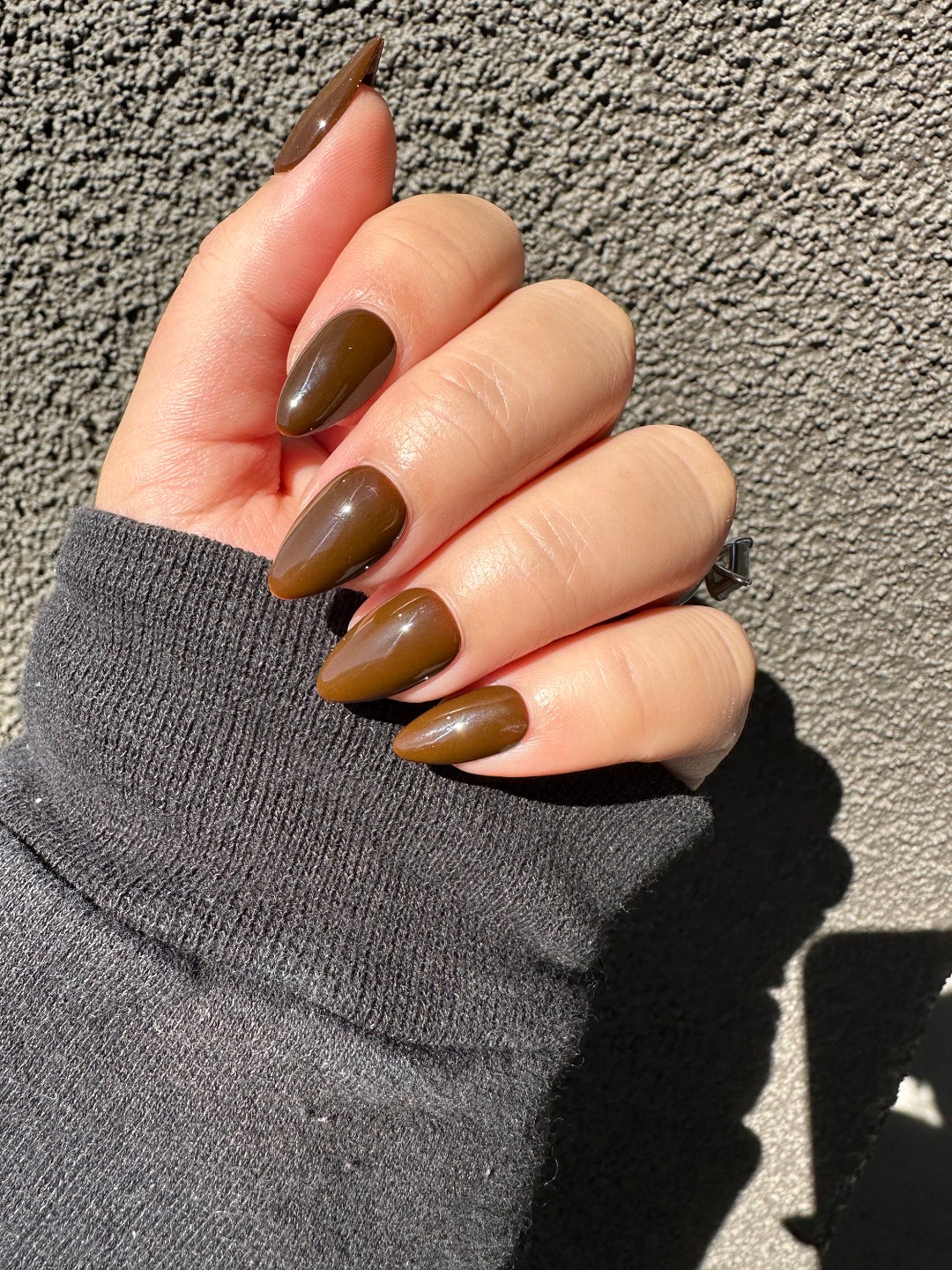 Hazel Brown Fall Color Press on Nails - Etsy