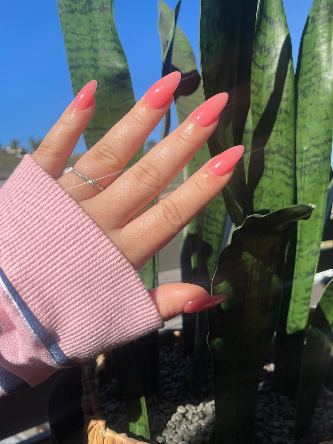 Pink Color Press on Nail Set With Prep Kit - Etsy
