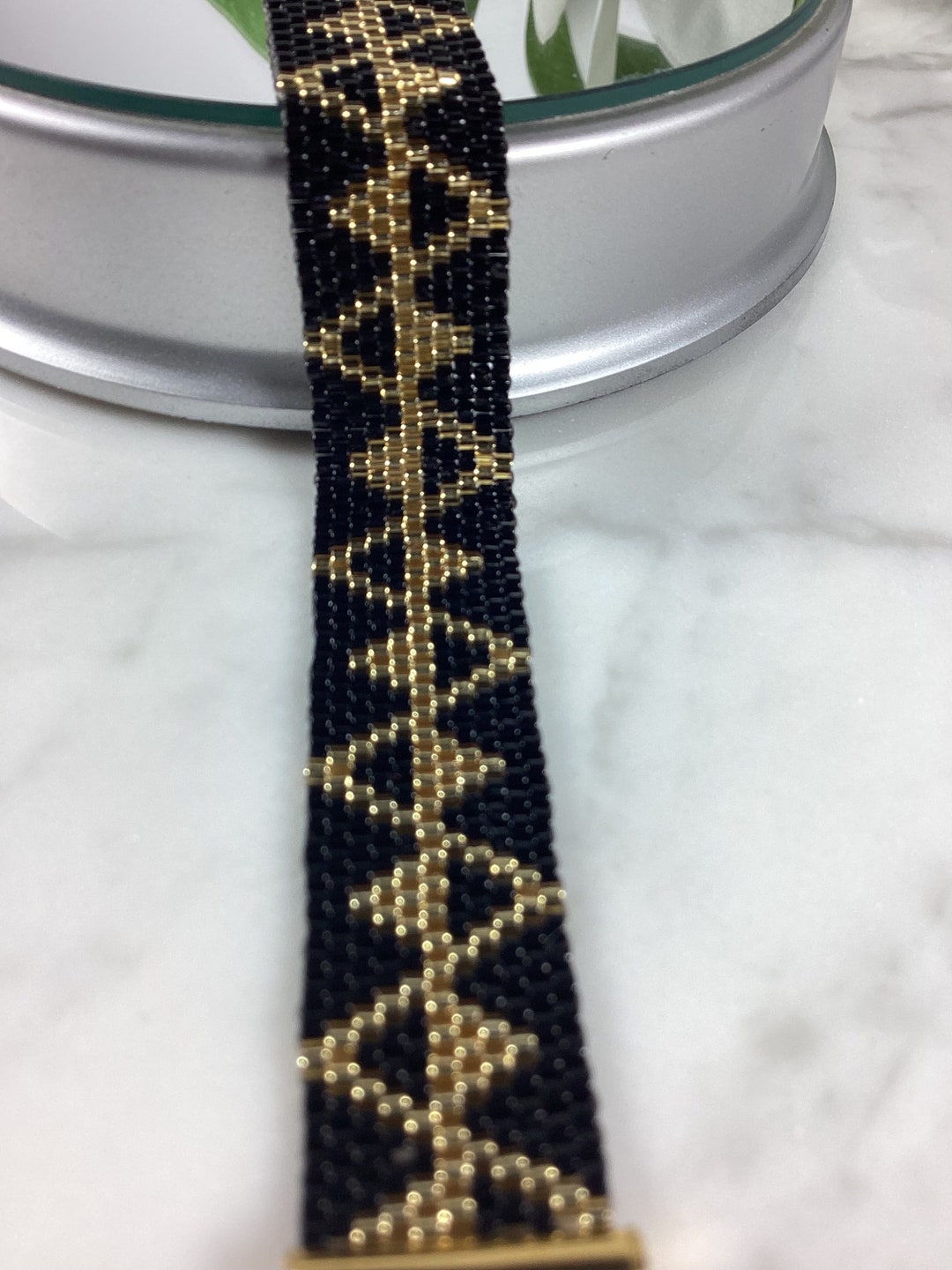 Bracelet Pattern, Black/gold Bracelet Pattern,pdf Pattern, Peyote ...