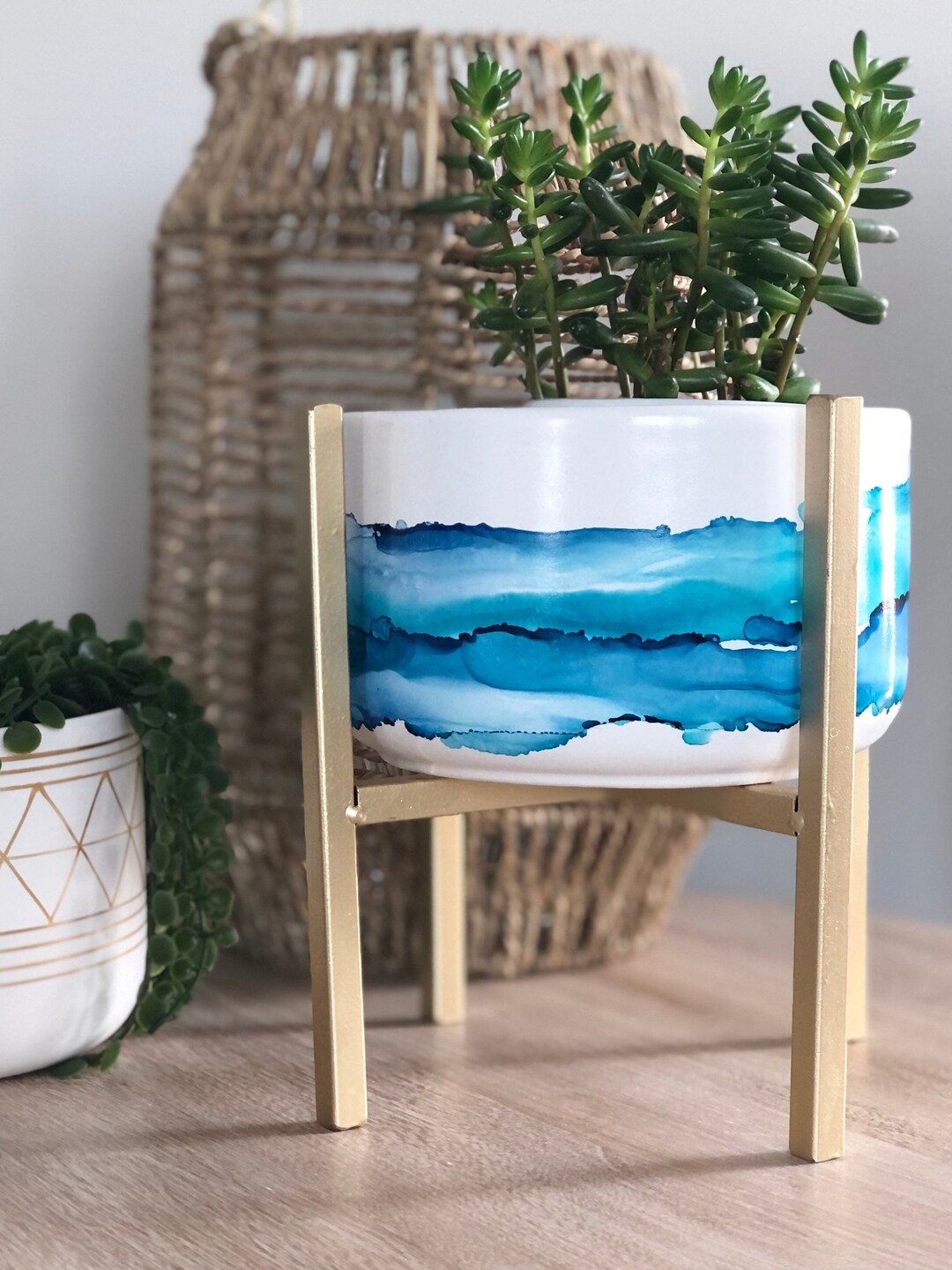 Large Flower Pot Decorative Planter Ocean Themed Flower Pot - Etsy