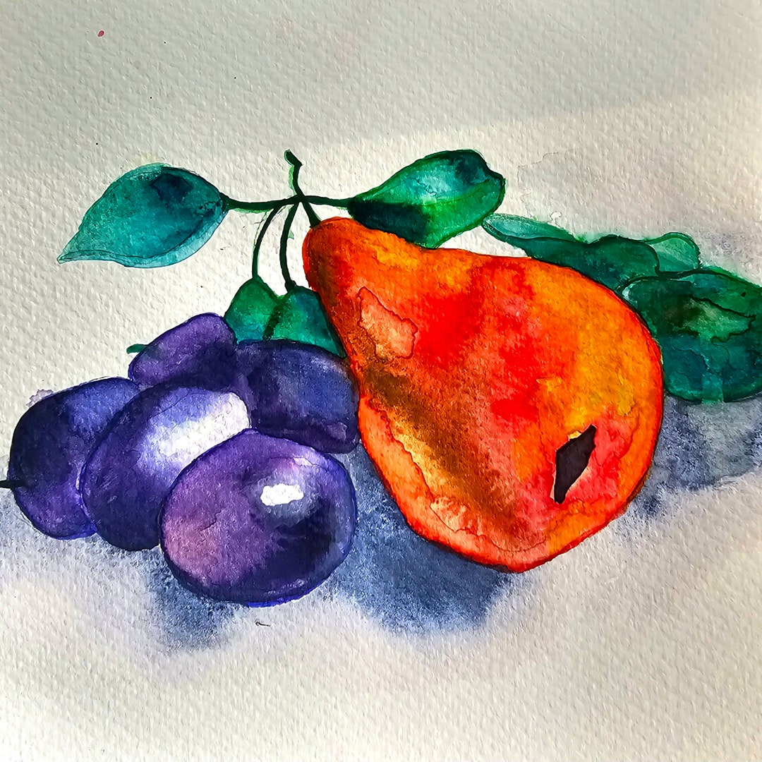 Fruit Painting Watercolor Painting Original Painting for the Kitchen ...