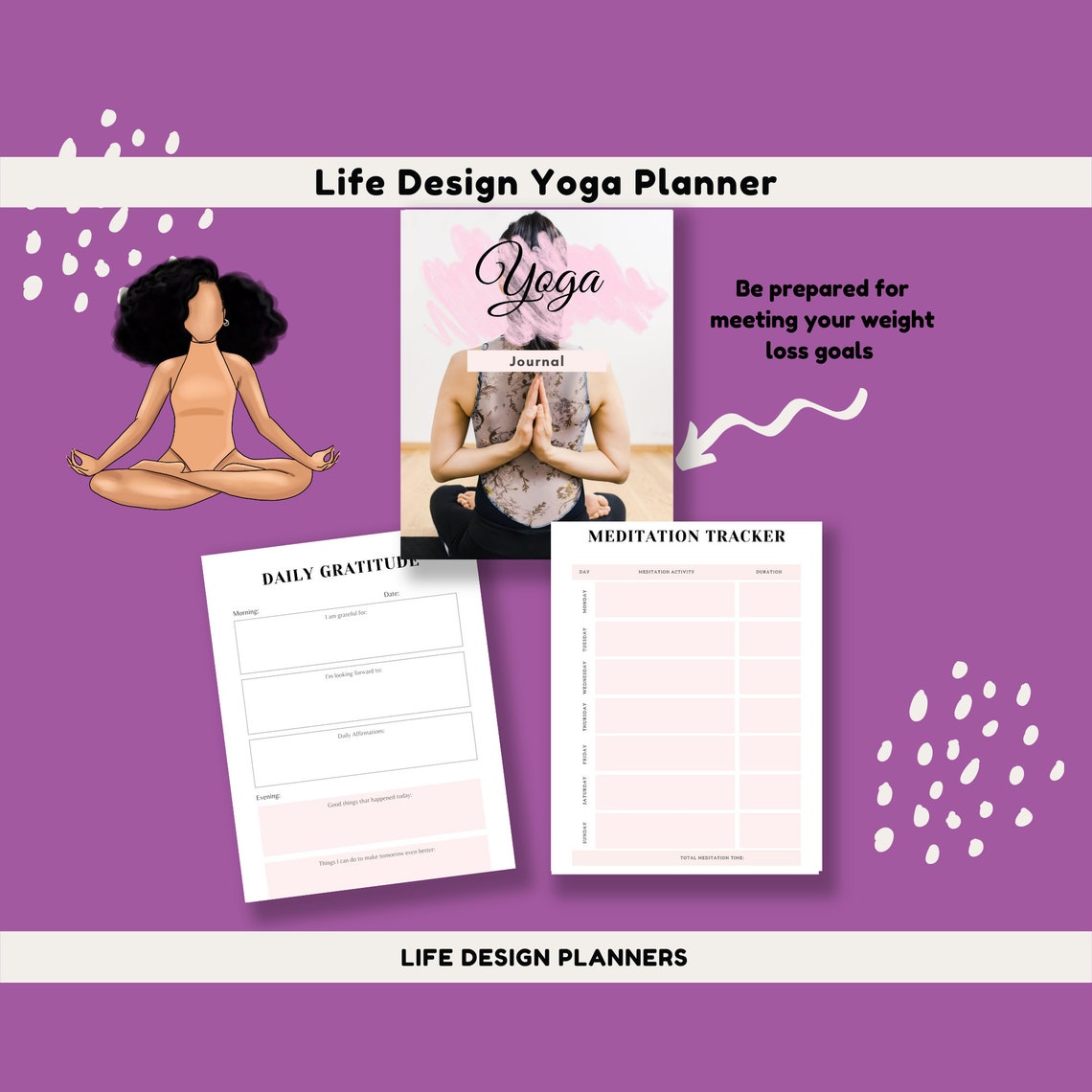 Yoga Planner Yoga Printable Health Planner Health Tracker Instant PDF ...