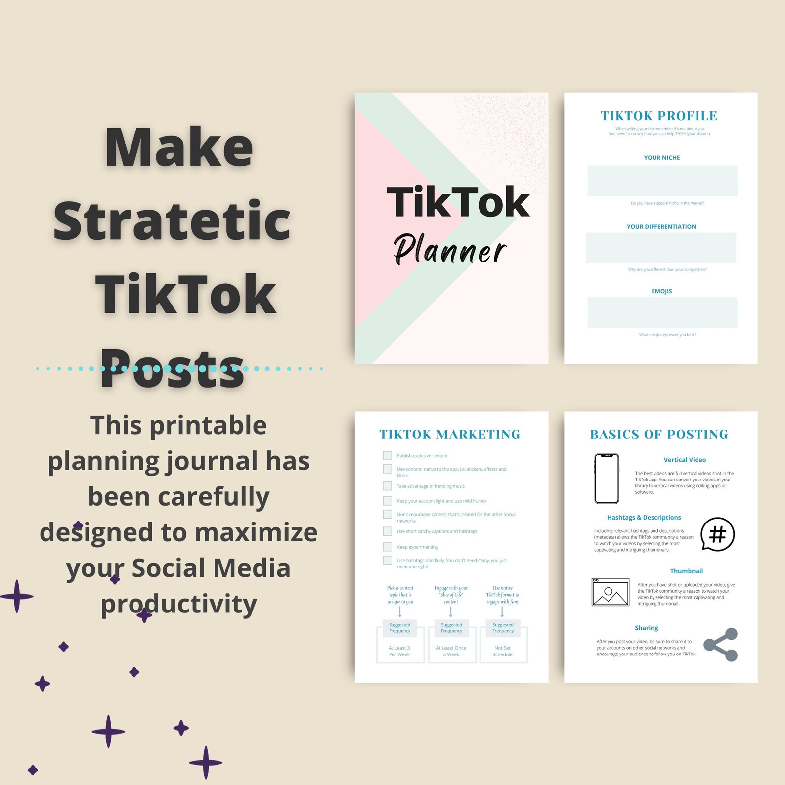 Tiktok Planner | Tiktok Journal | Tiktok Checklist | Journal | Instant ...