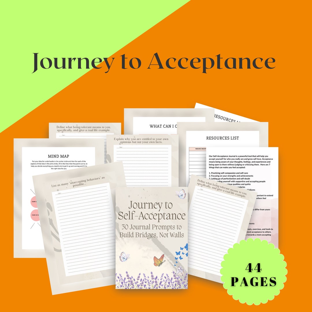 Self Acceptance Journal | Journal Prompts | Self Care Journal | Self ...