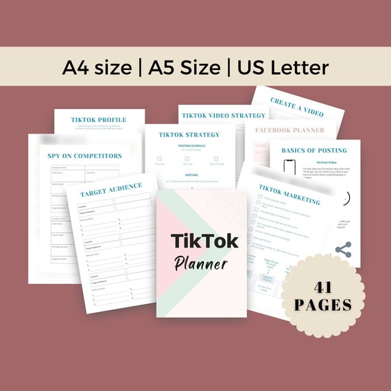 Tiktok Planner Tiktok Journal Tiktok Checklist Journal | Etsy