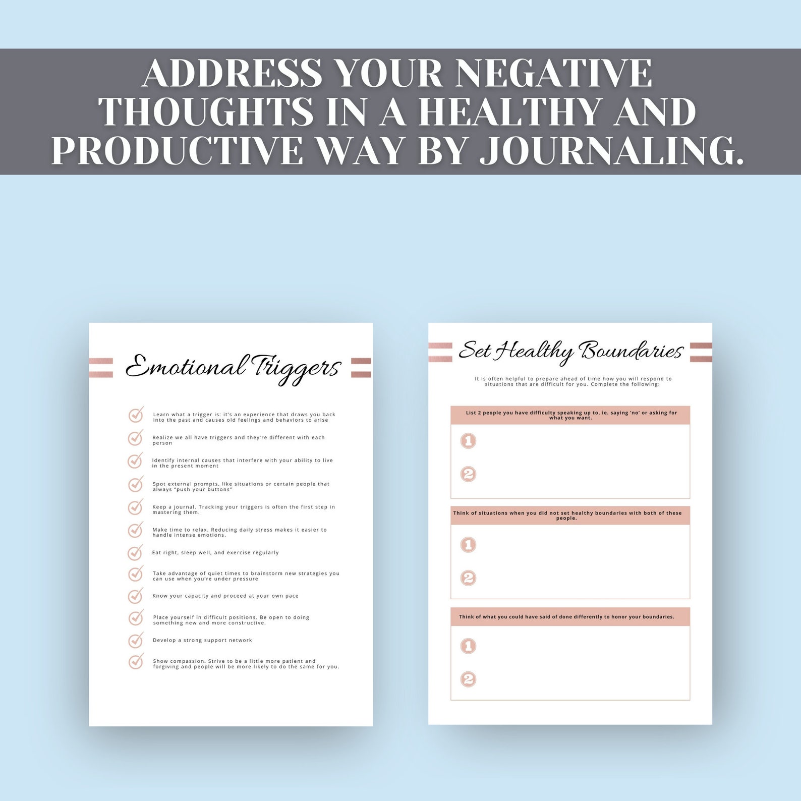 Managing Your Emotions Emotions Journal Feelings Journal - Etsy