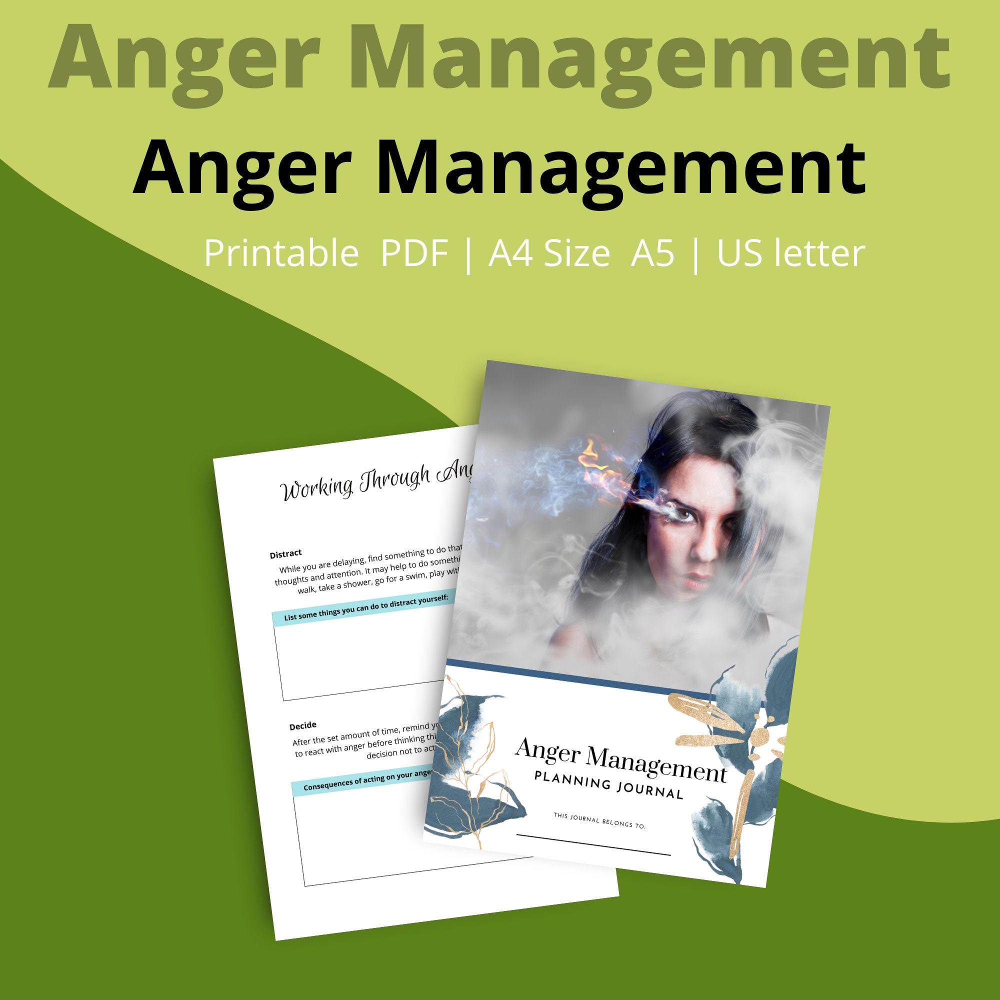 Anger Management Journal Anger Tracker Mental Health Journal Instant ...