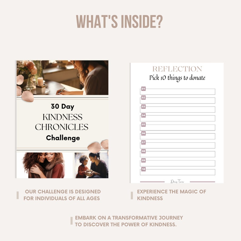 30-day Kindness Challenge: Spread Positivity Make a - Etsy