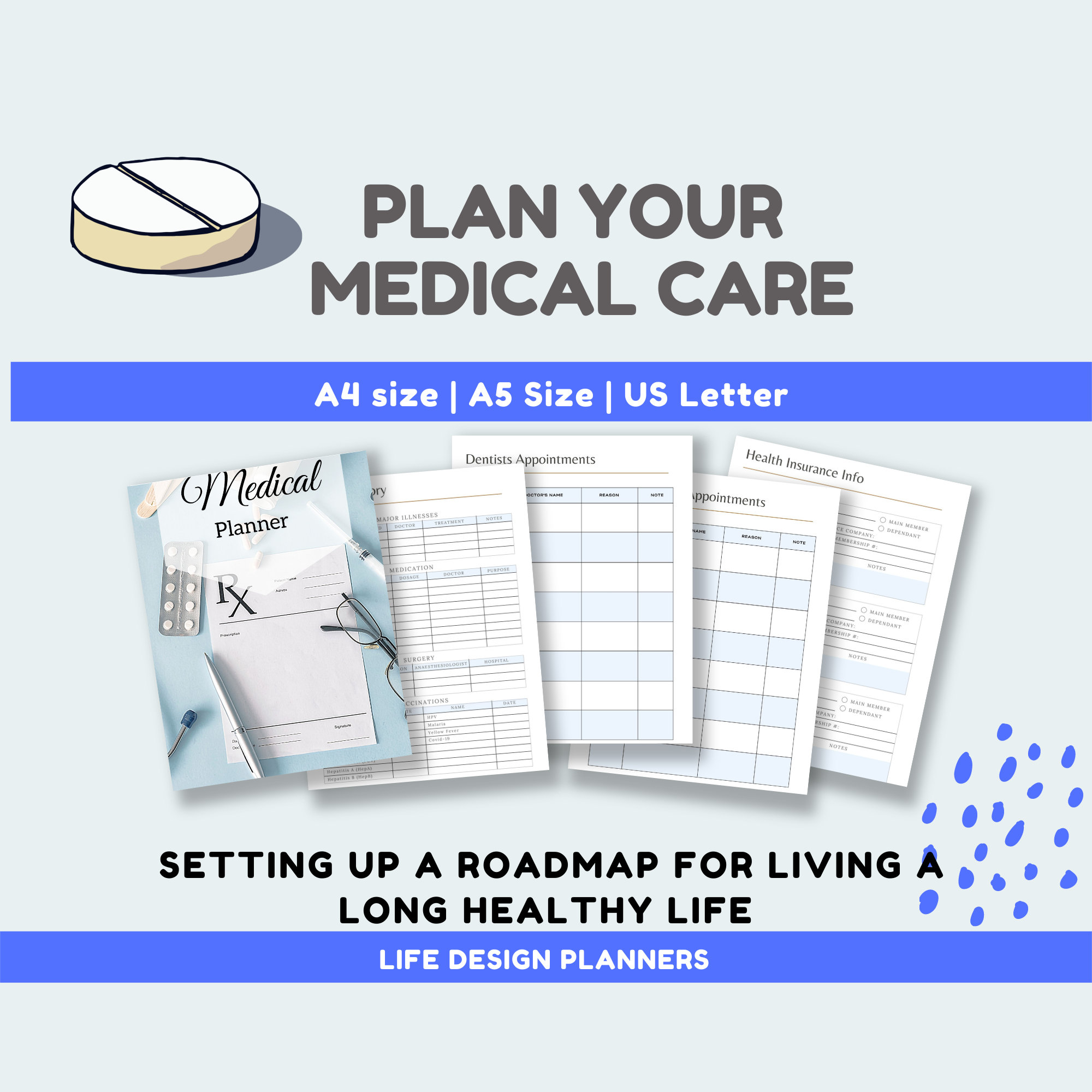 Digital Medical Planner Bundle for Wellness and Health Management ...