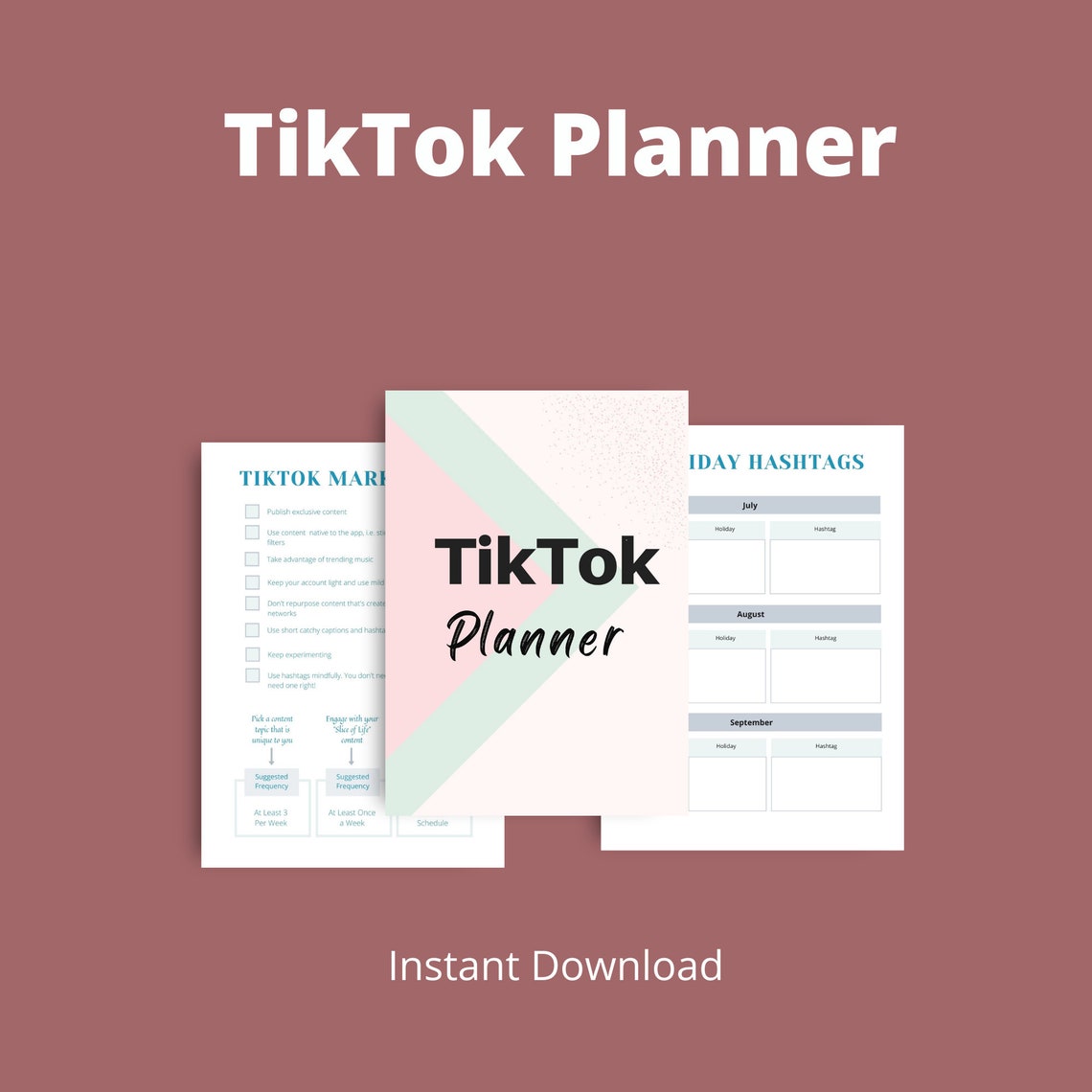 Tiktok Planner Tiktok Journal Tiktok Checklist Journal Instant PDF ...