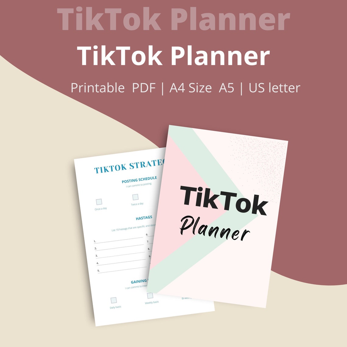 Tiktok Planner Tiktok Journal Tiktok Checklist Journal Instant PDF ...