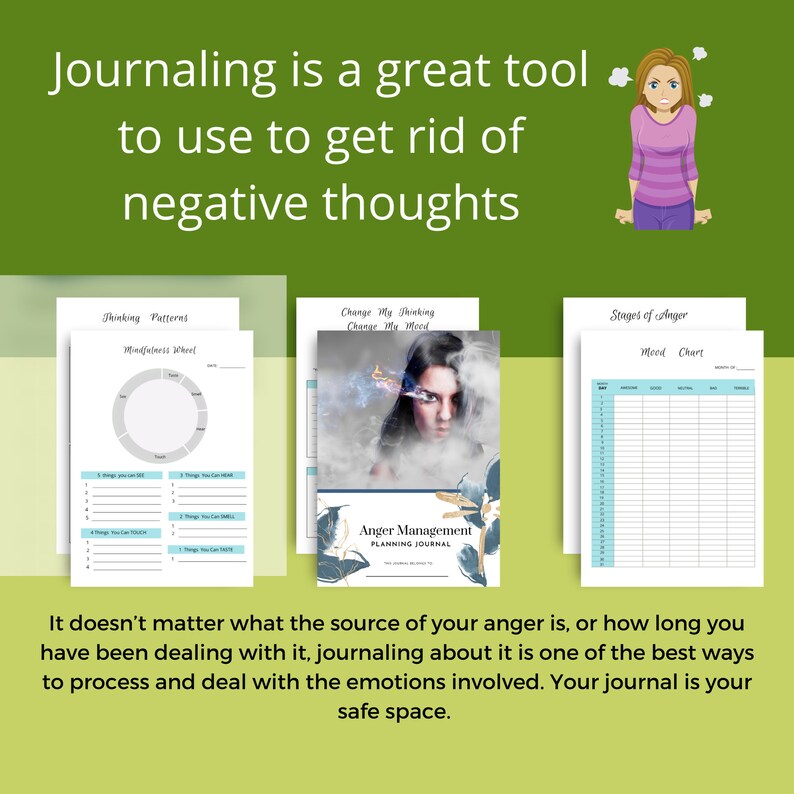 Anger Management Journal Anger Tracker Mental Health Journal Instant ...