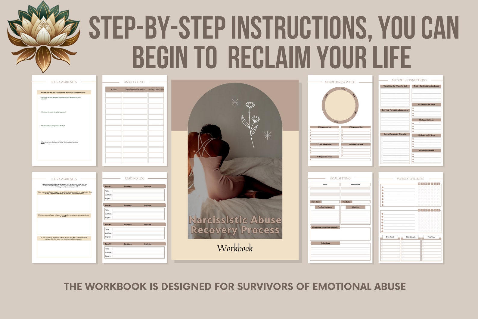 Step-by-step Narcissistic Abuse Recovery Workbook, Self Help for Domestic Violence Survivors ...