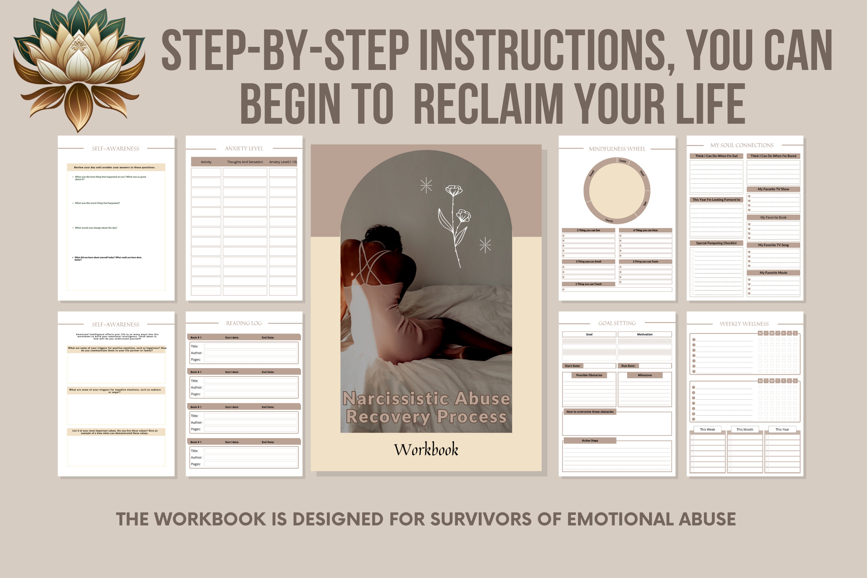 Step-by-step Narcissistic Abuse Recovery Workbook, Self Help for ...