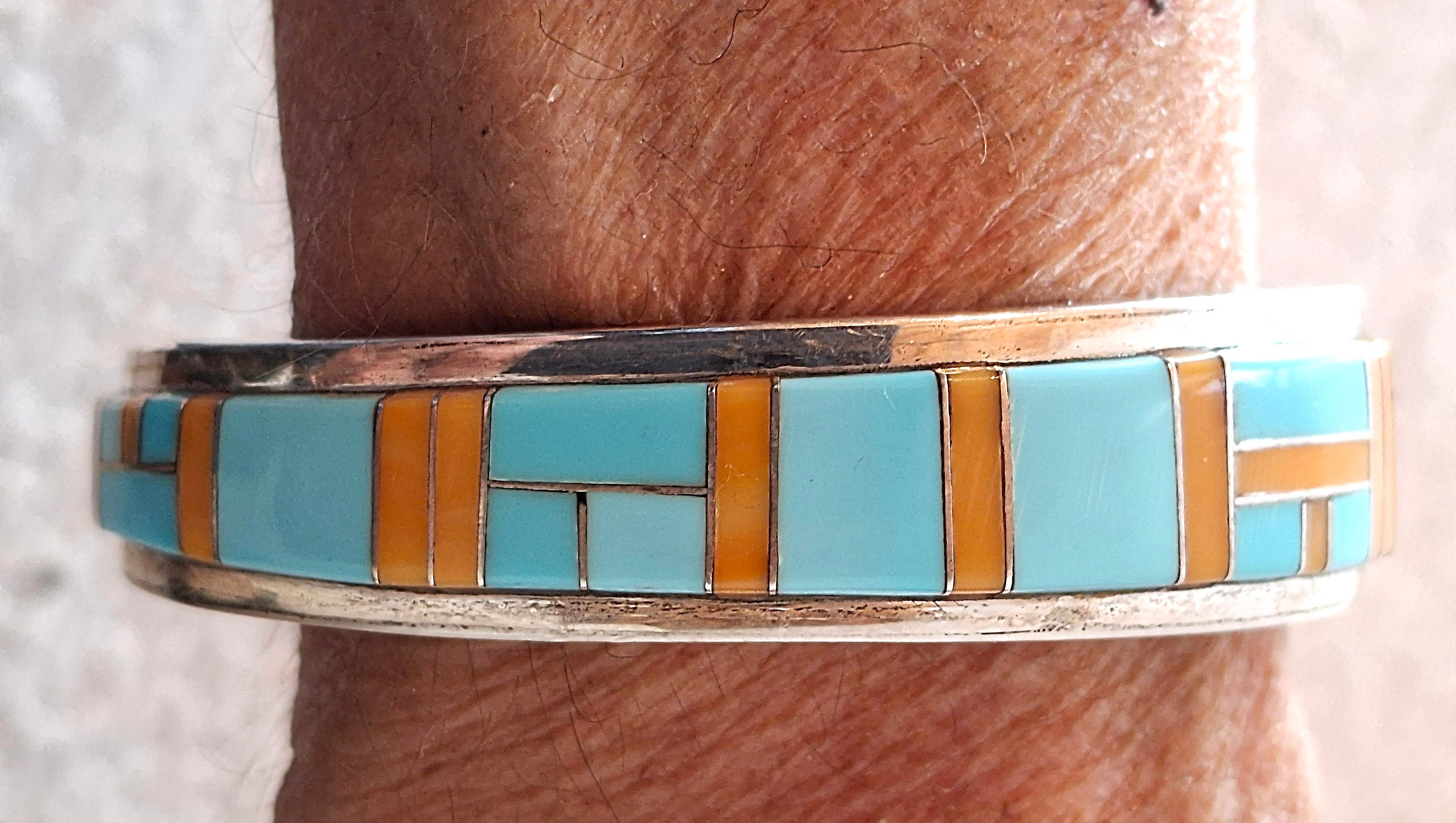 Vintage Zuni Inlay Bracelet - Etsy