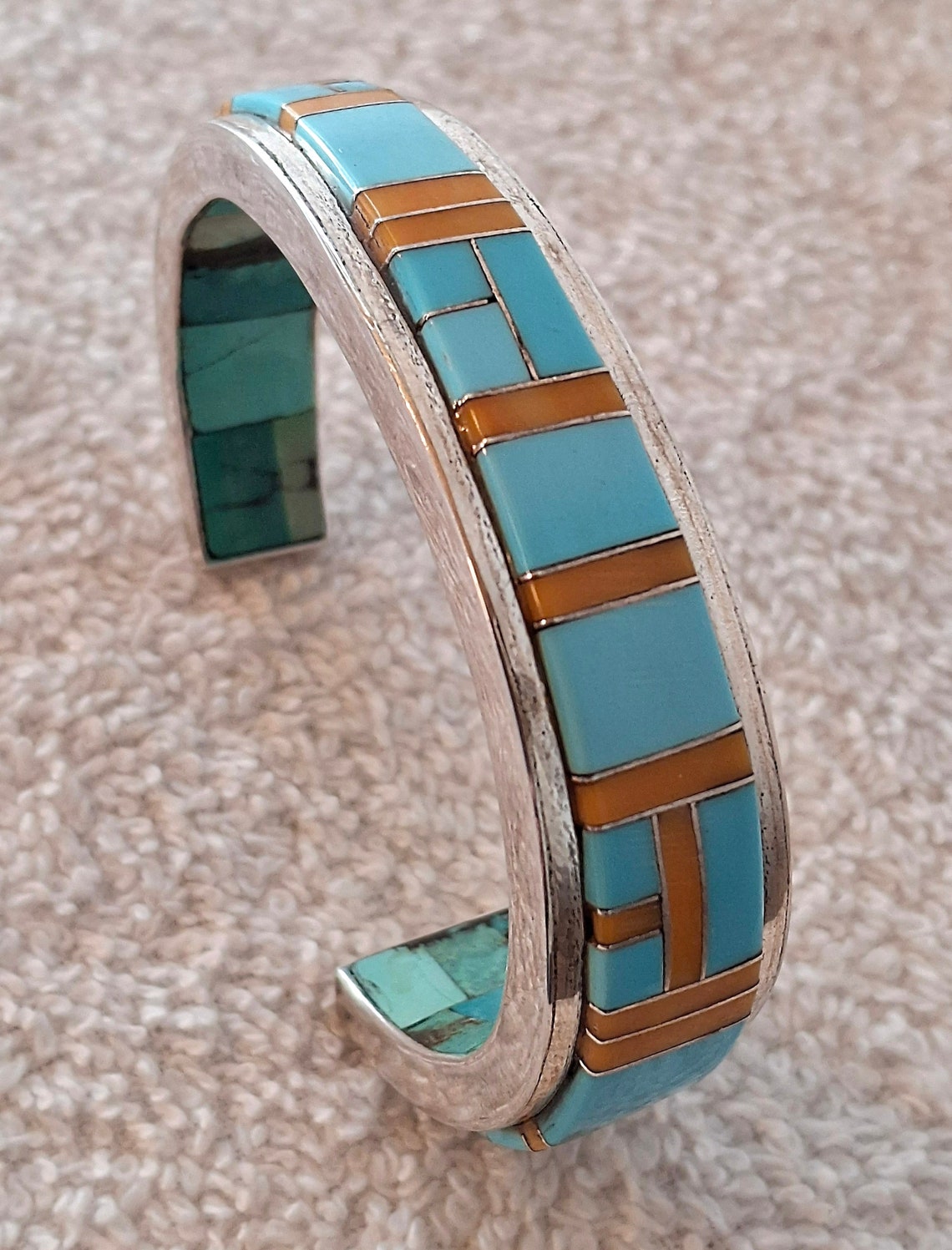 Vintage Zuni Inlay Bracelet - Etsy