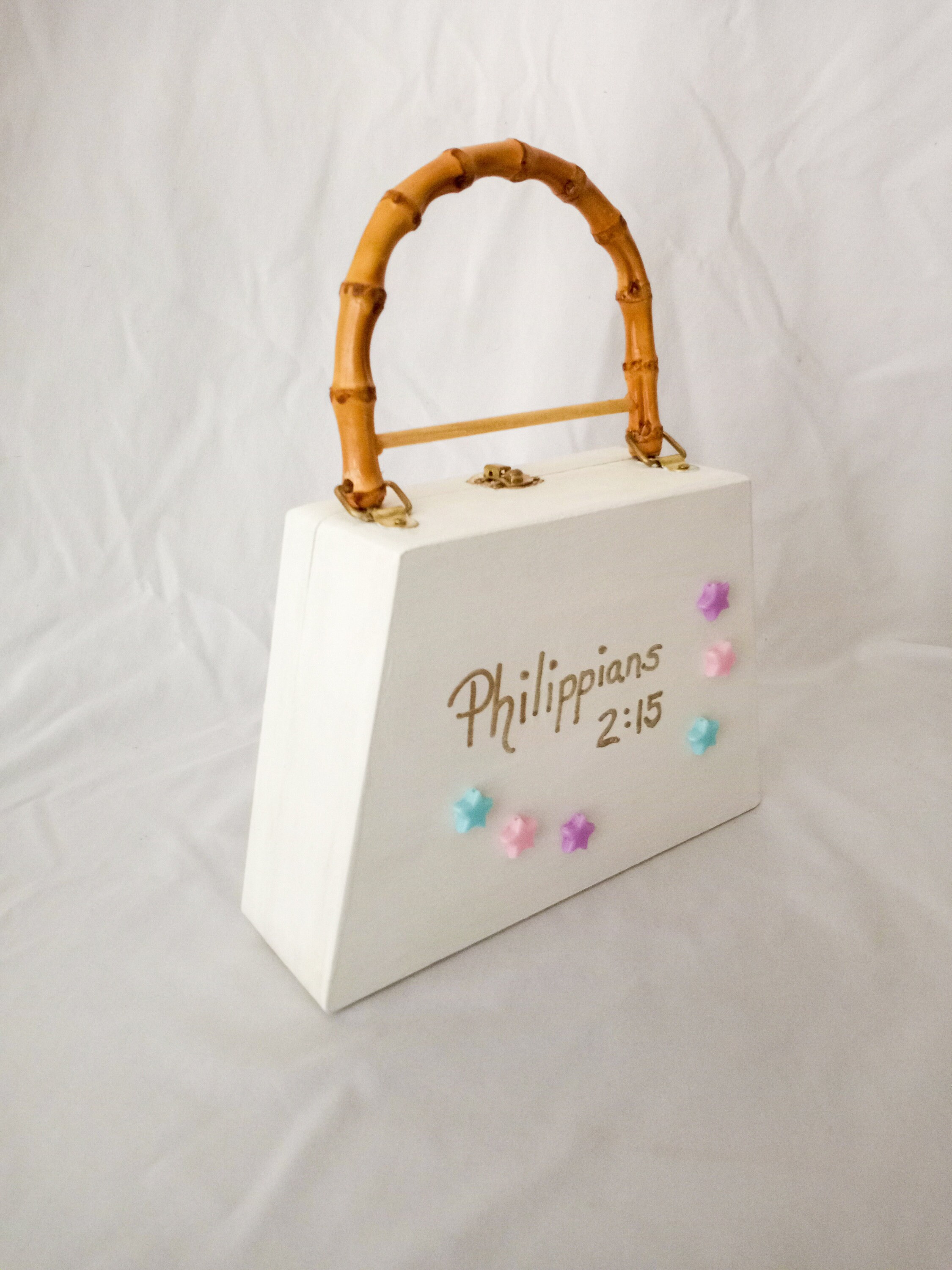 Little Girl Purse, Shine, Stars, Philippians 2:15, Handpainted Wooden ...