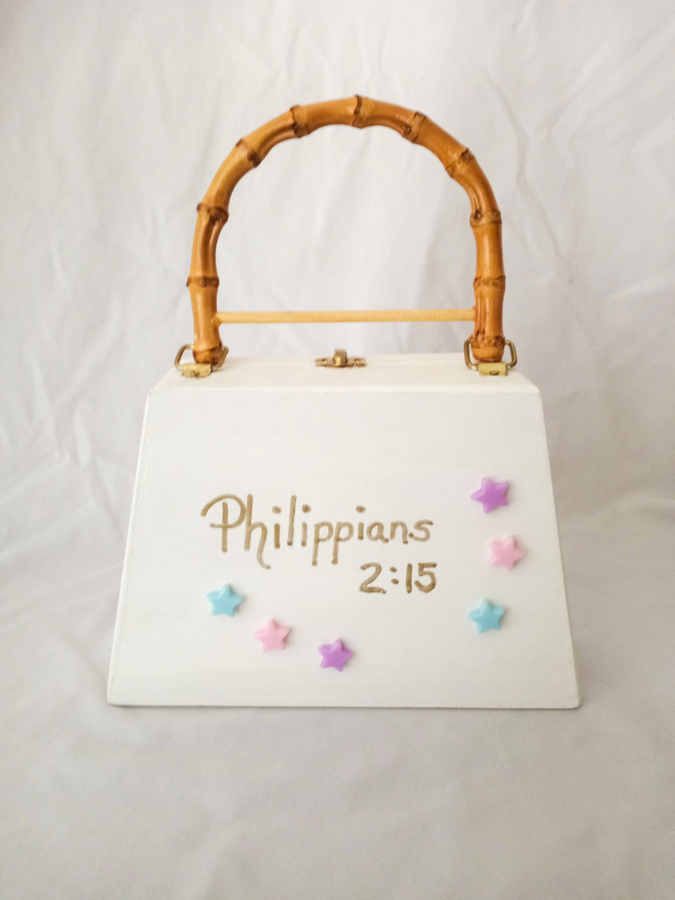 Little Girl Purse, Shine, Stars, Philippians 2:15, Handpainted Wooden ...