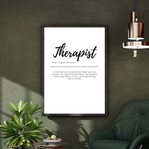 Therapist Sign, Black & White Printable Wall Art for Therapist ...