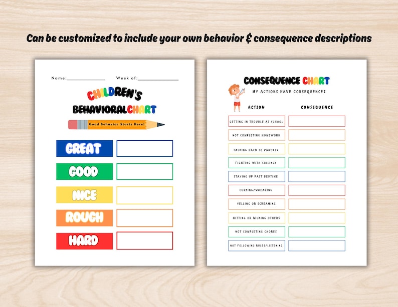 Printable Behavior Chart for Children: Easy-to-use System for Good ...