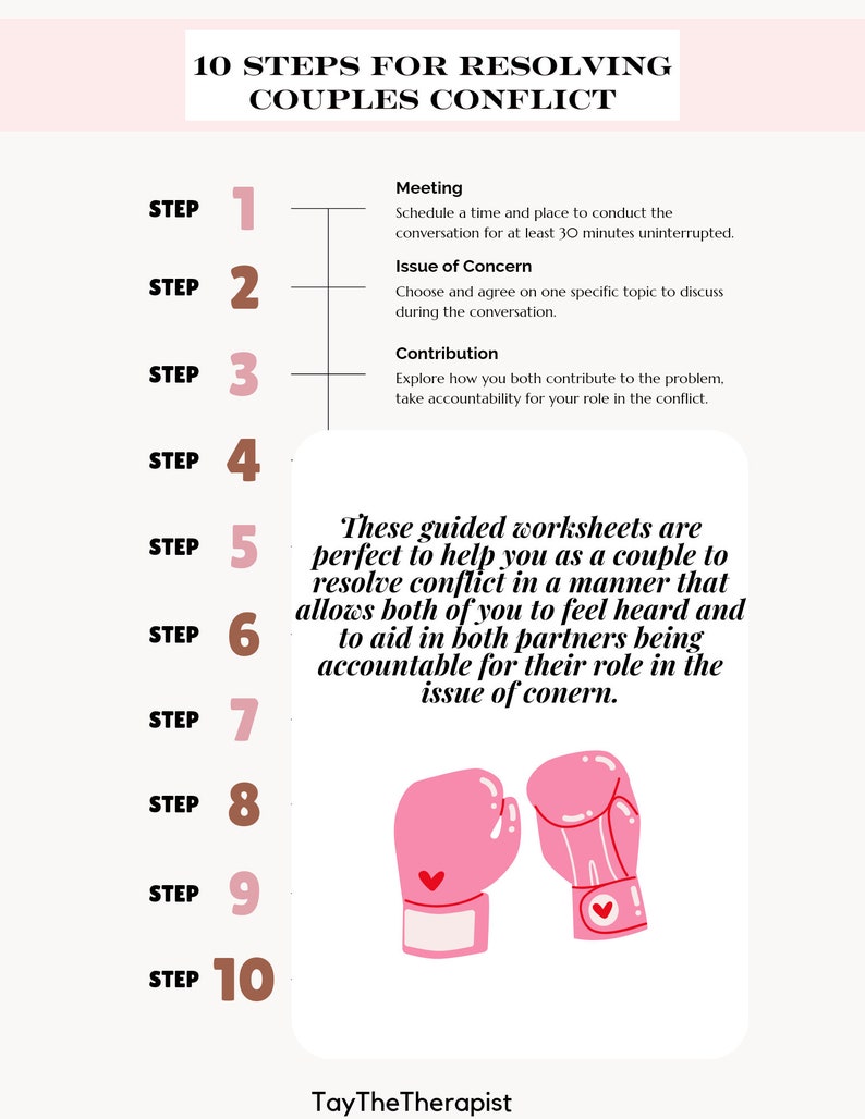 Couples Communication and Conflict Resolution Worksheets | Printable ...