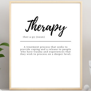 Therapist Sign, Black & White Printable Wall Art for Therapist ...