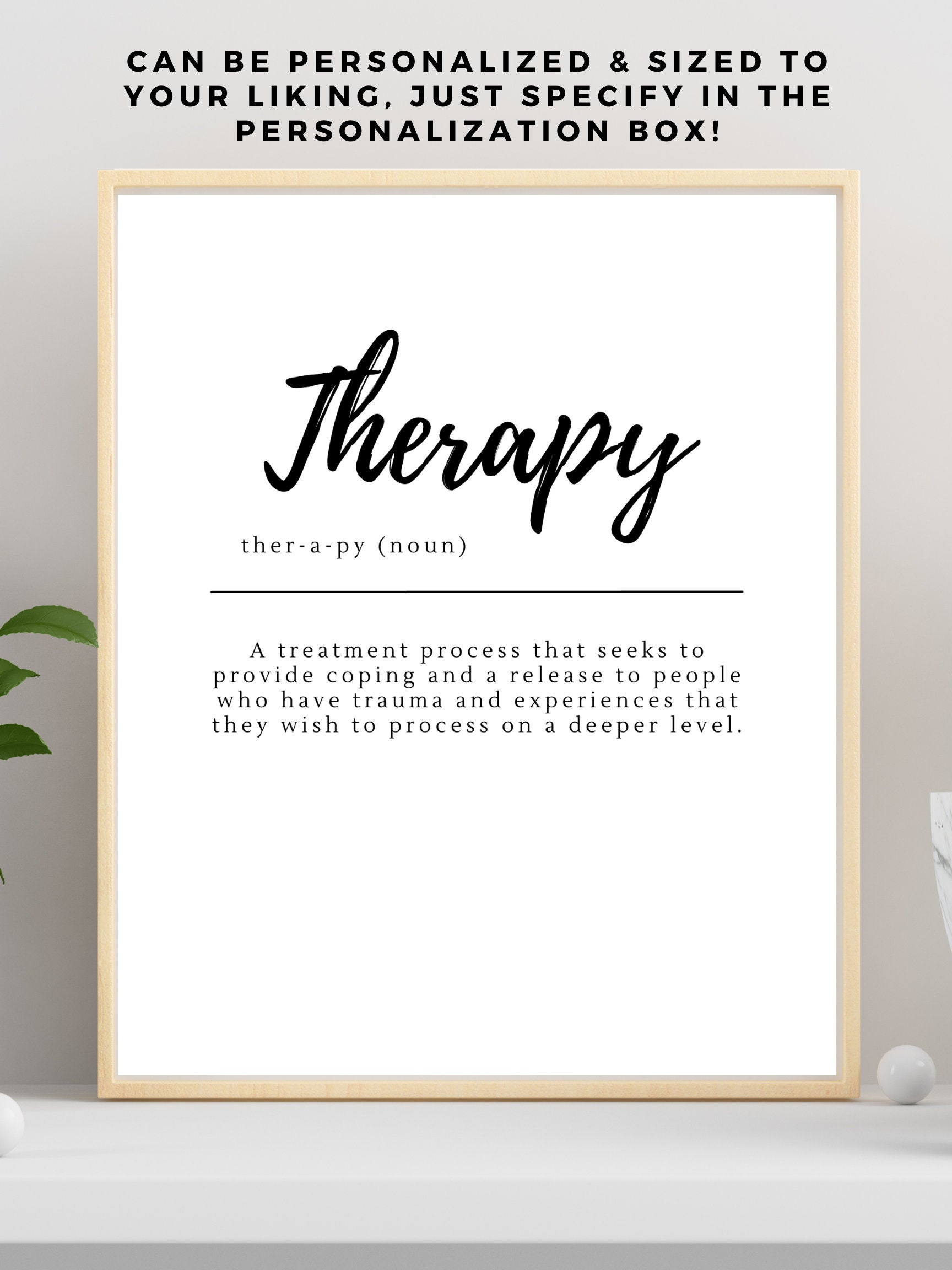 Therapist Sign, Black & White Printable Wall Art for Therapist ...