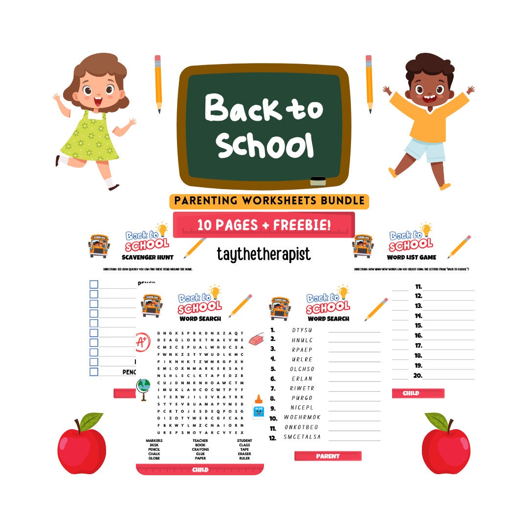 CBT Activity Sheets for Kids, Back to School Parenting Worksheets ...