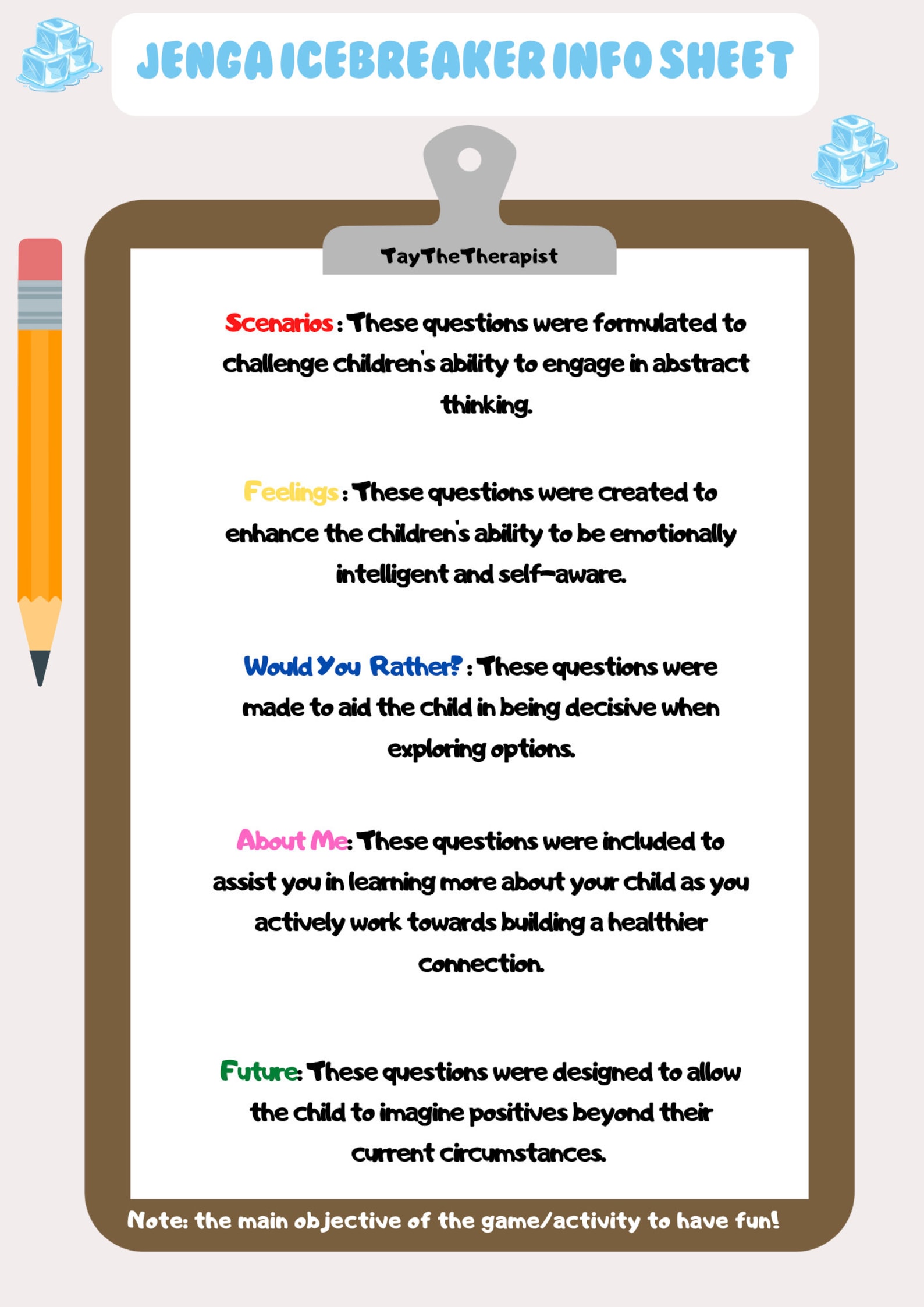 Jenga Game Conversation Starter Cards: Therapy Icebreaker (PDF) - Etsy