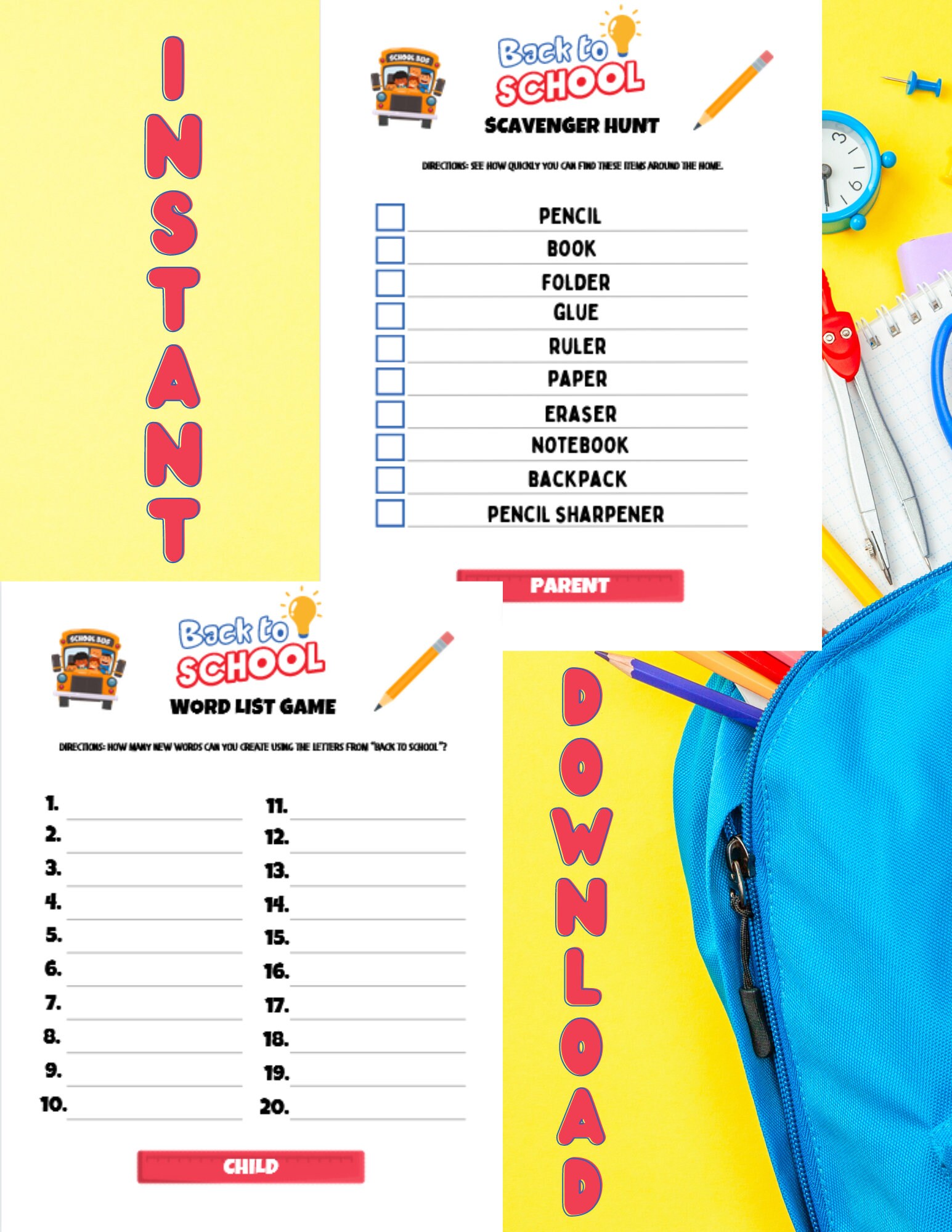 CBT Activity Sheets for Kids, Back to School Parenting Worksheets ...