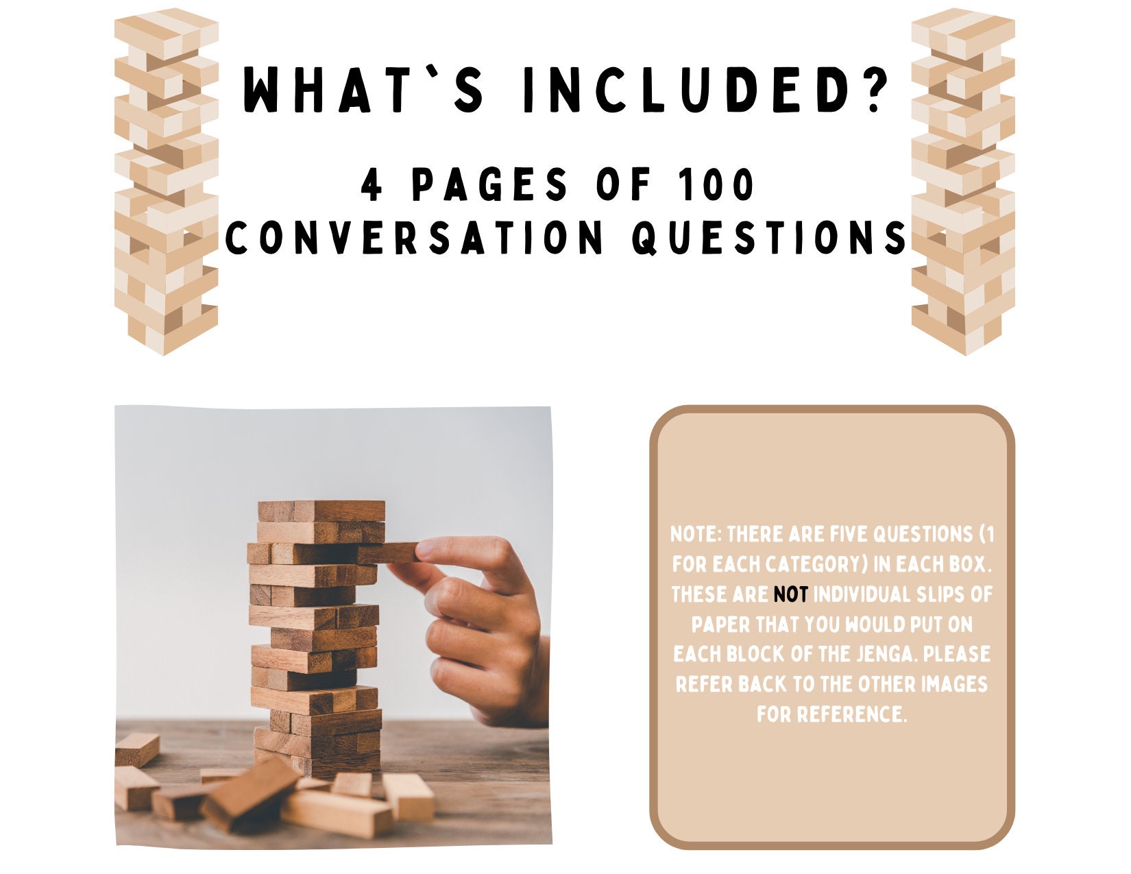 Jenga Game Conversation Starter Cards Icebreaker Game - Etsy Australia