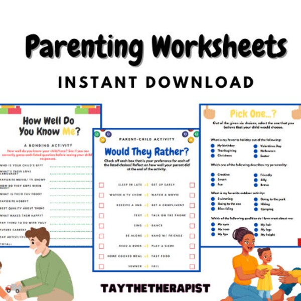 Therapy Worksheets for Parents - Etsy