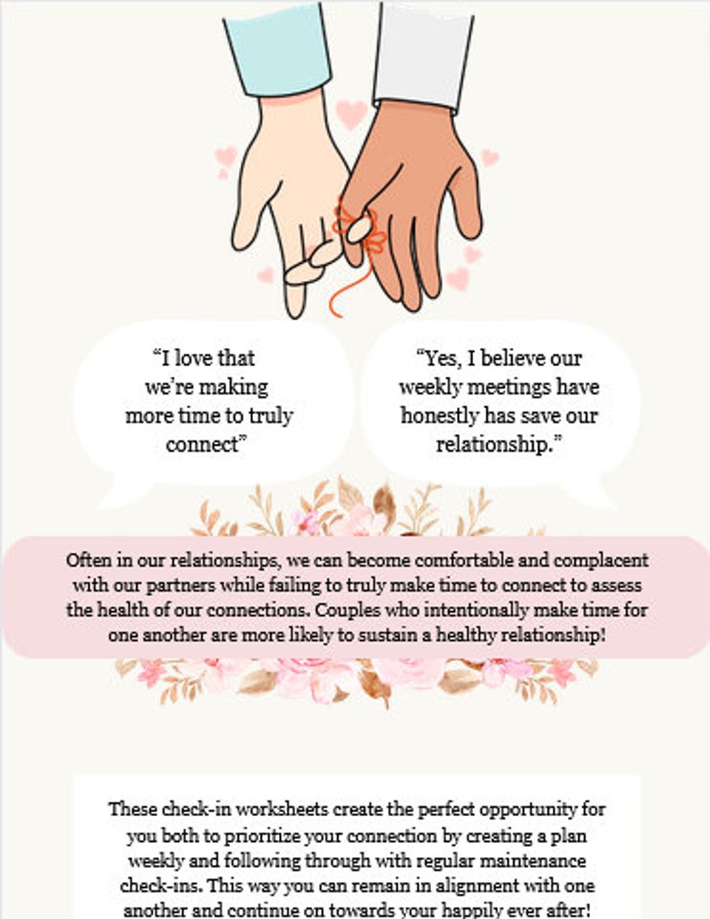 Weekly Couples Check-in Planning Sheets Relationship Meeting Worksheets ...