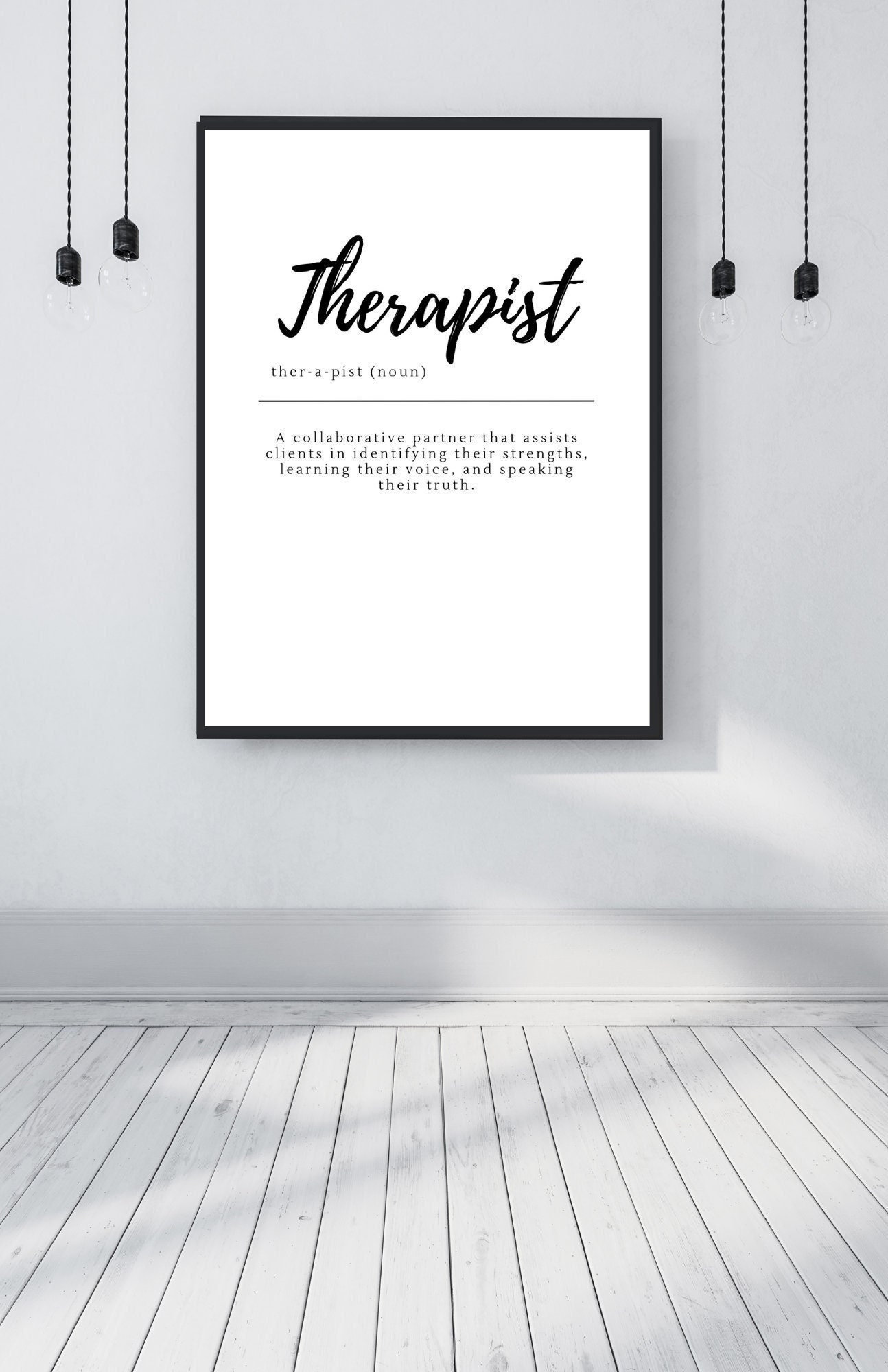 Therapist Sign, Black & White Printable Wall Art for Therapist ...