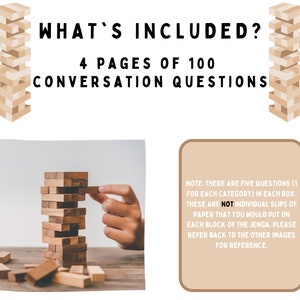 Jenga Game| Conversation Starter Cards | Icebreaker Game |question ...