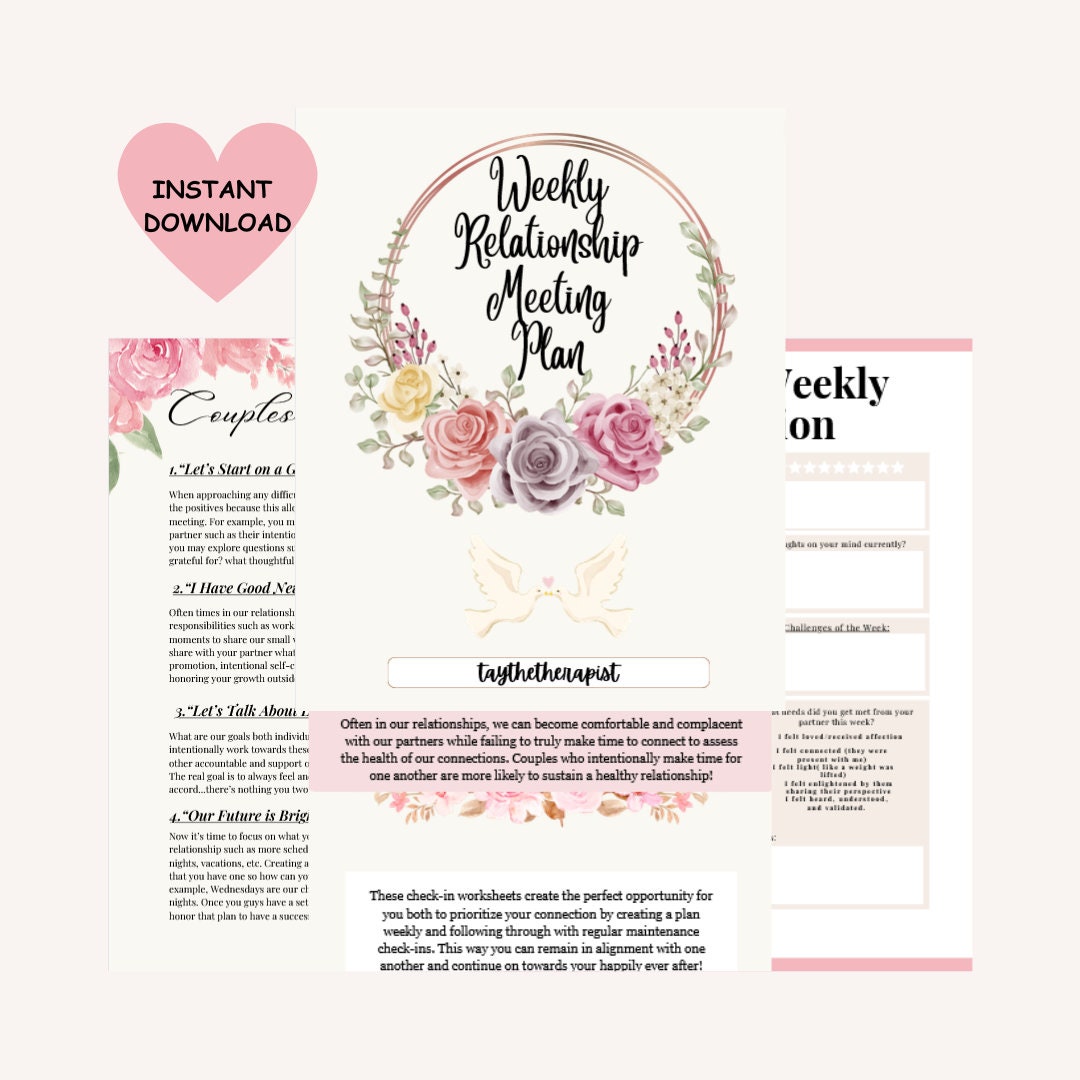 Weekly Couples Check-in Planning Sheets Relationship Meeting - Etsy