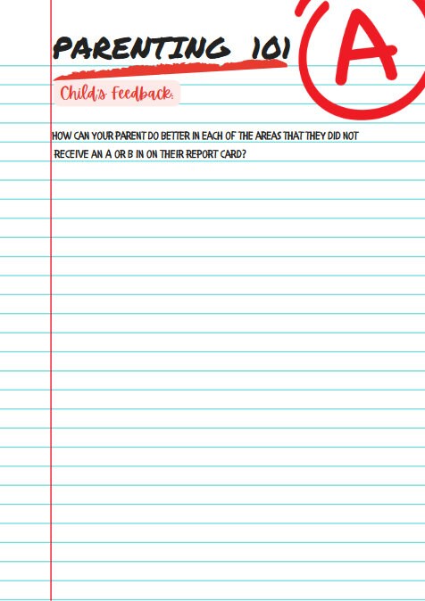 Positive Parenting Handout, Parent Report Card, Homeschool Report Card ...