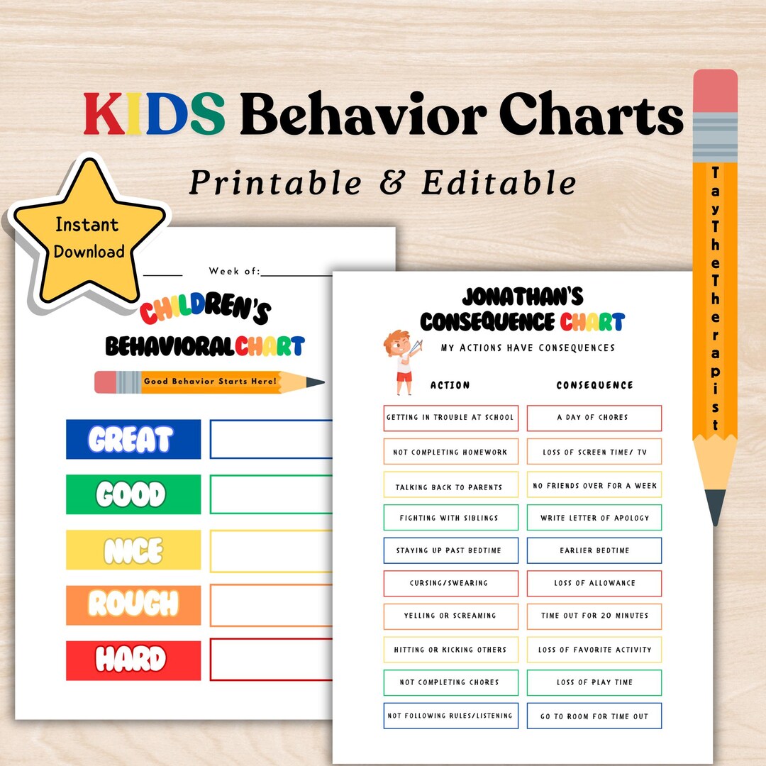 Printable Behavior Chart for Children: Easy-to-use System for Good ...