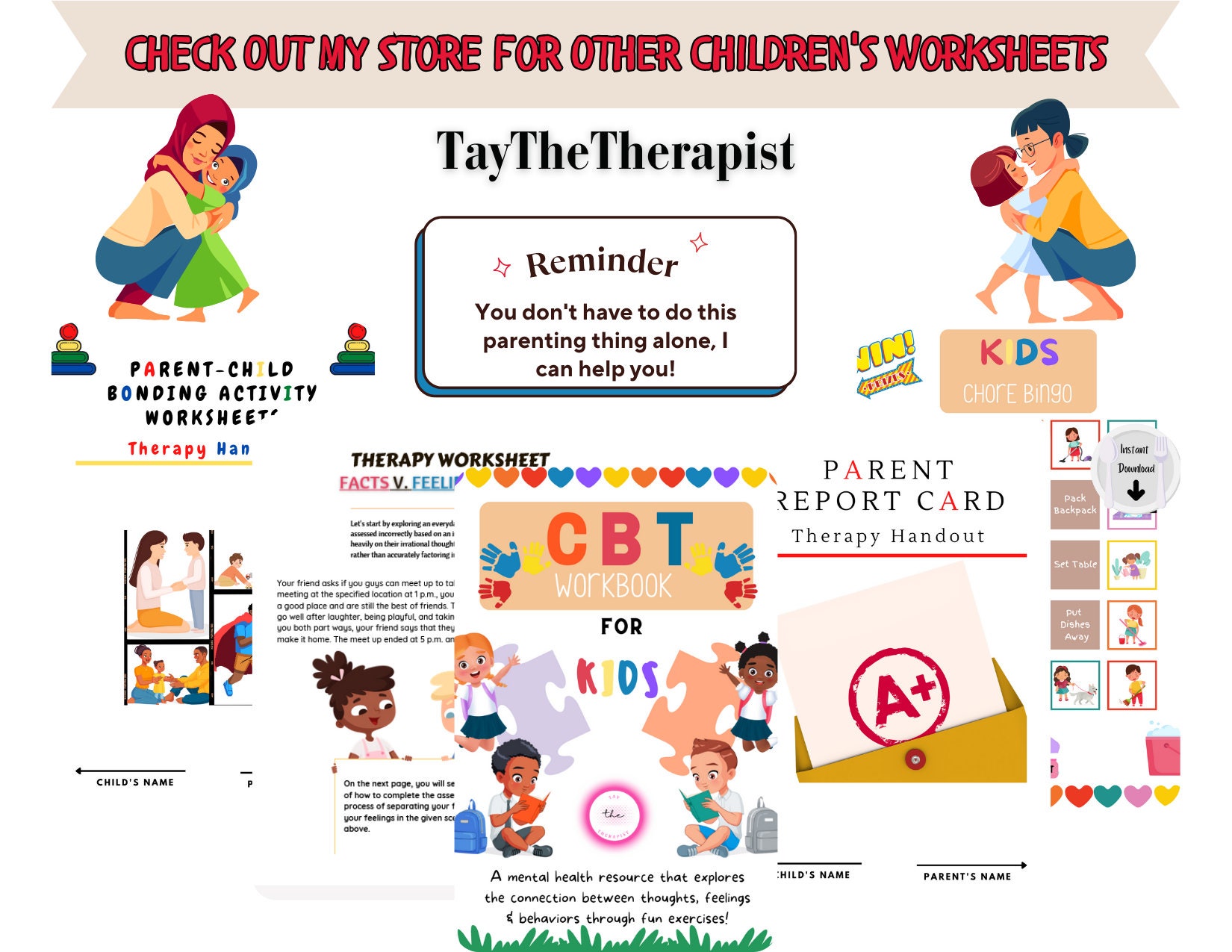 CBT Activity for Kids, Parenting Worksheets, Parenting Resource, Parent-child Relationship ...