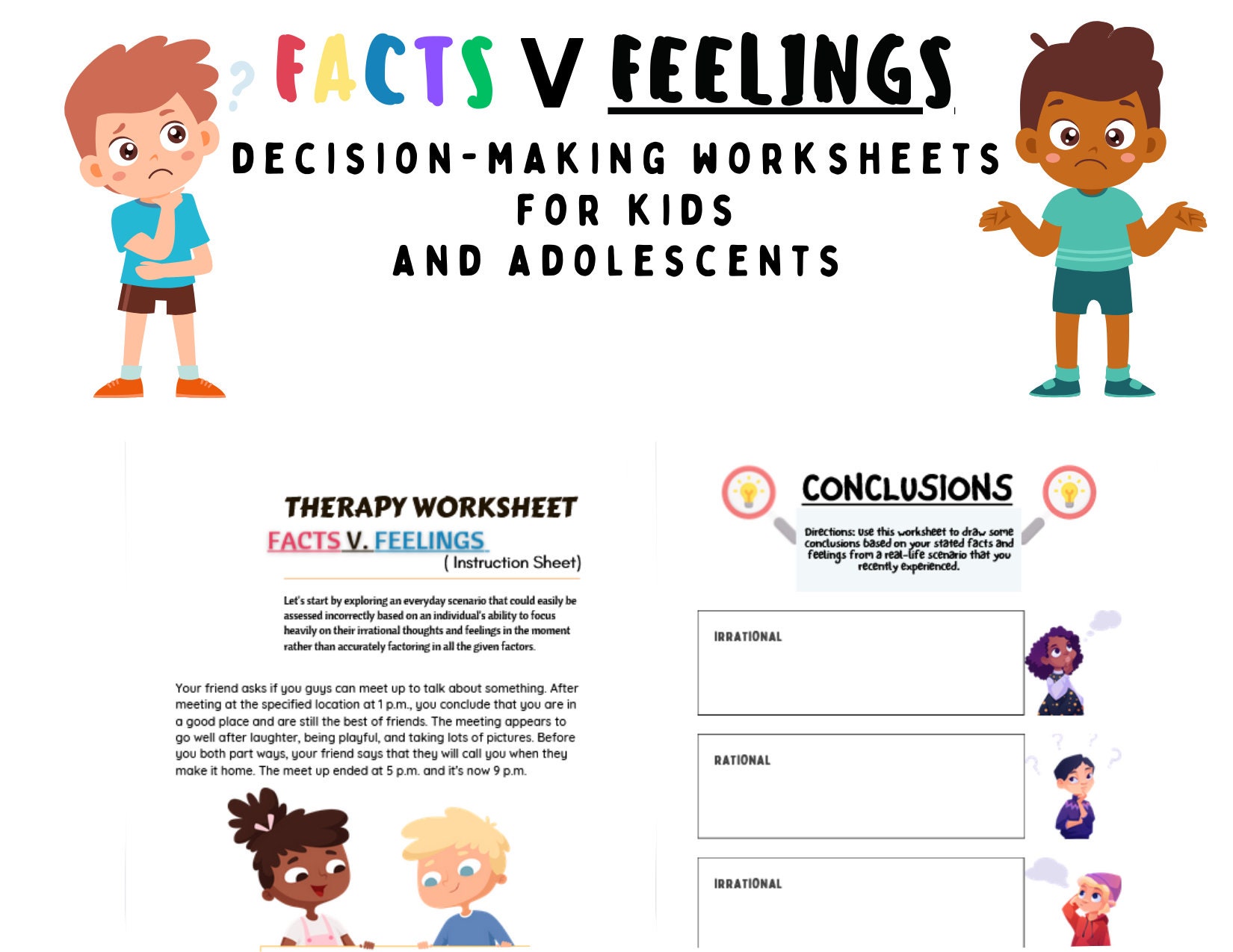 Kids Therapy Worksheets for Parents Resource for Challenging - Etsy