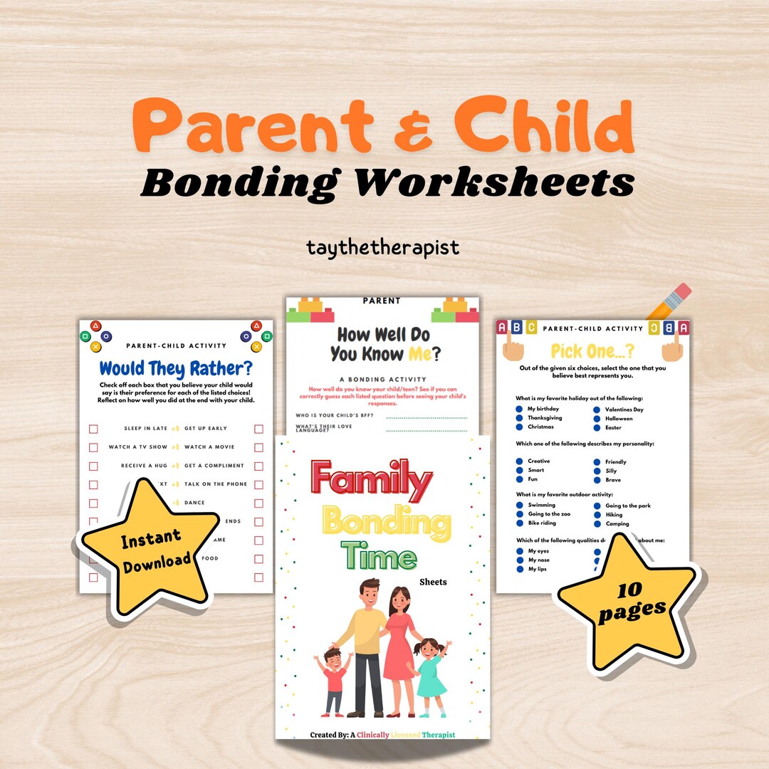 CBT Parenting Activity: Parent-child Relationship Worksheets (PDF ...
