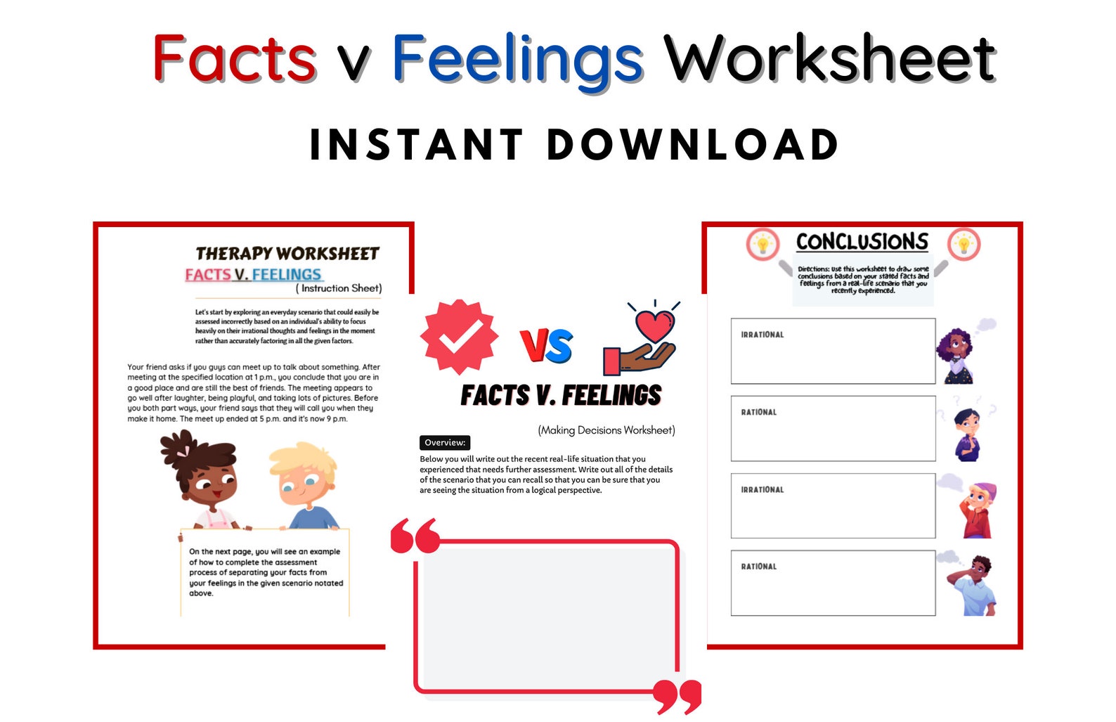 CBT Worksheets for Children, Kids Feelings Wheel, Coping Skills for ...