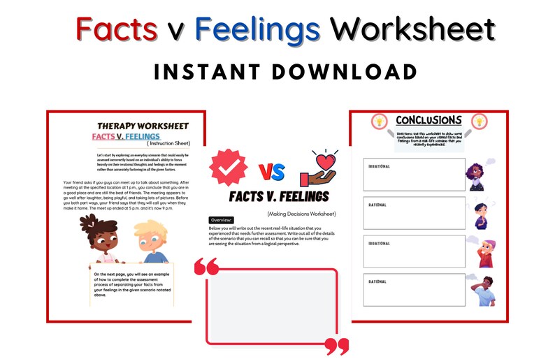 CBT Worksheets for Children, Kids Feelings Wheel, Coping Skills for ...