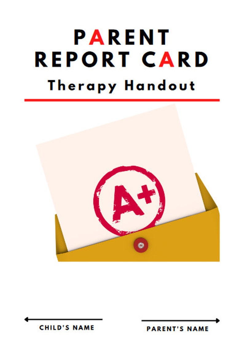 Positive Parenting Handout, Parent Report Card, Homeschool Report Card ...