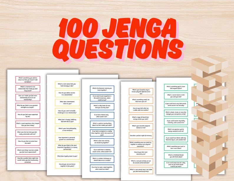 Couples Jenga Game | Date Night Game for Couples | Romantic Gift for ...