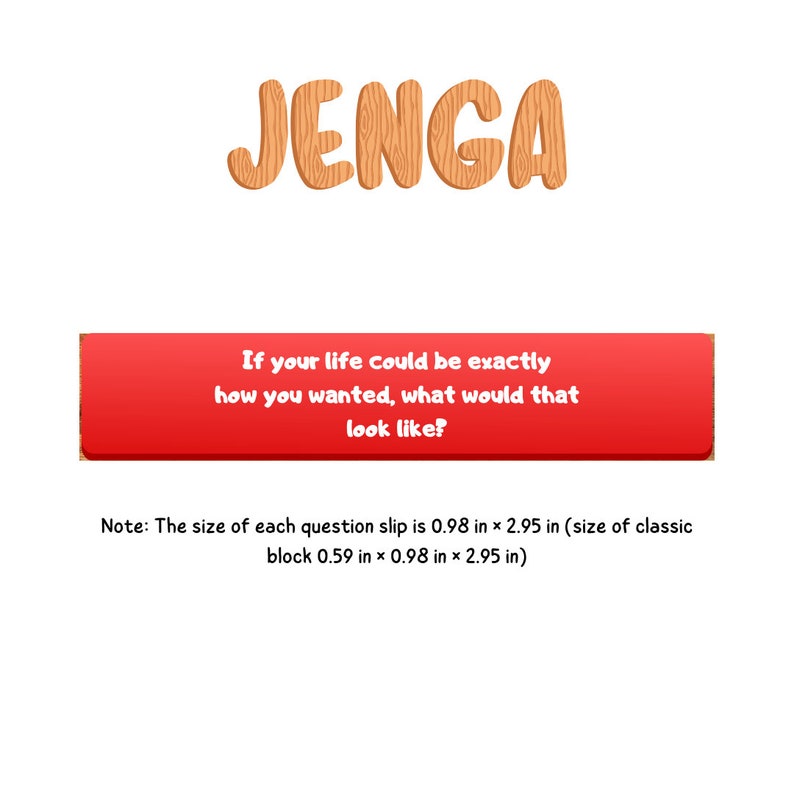 Jenga Game: 70 Conversation Starter Cards for Kids (PDF) - Etsy