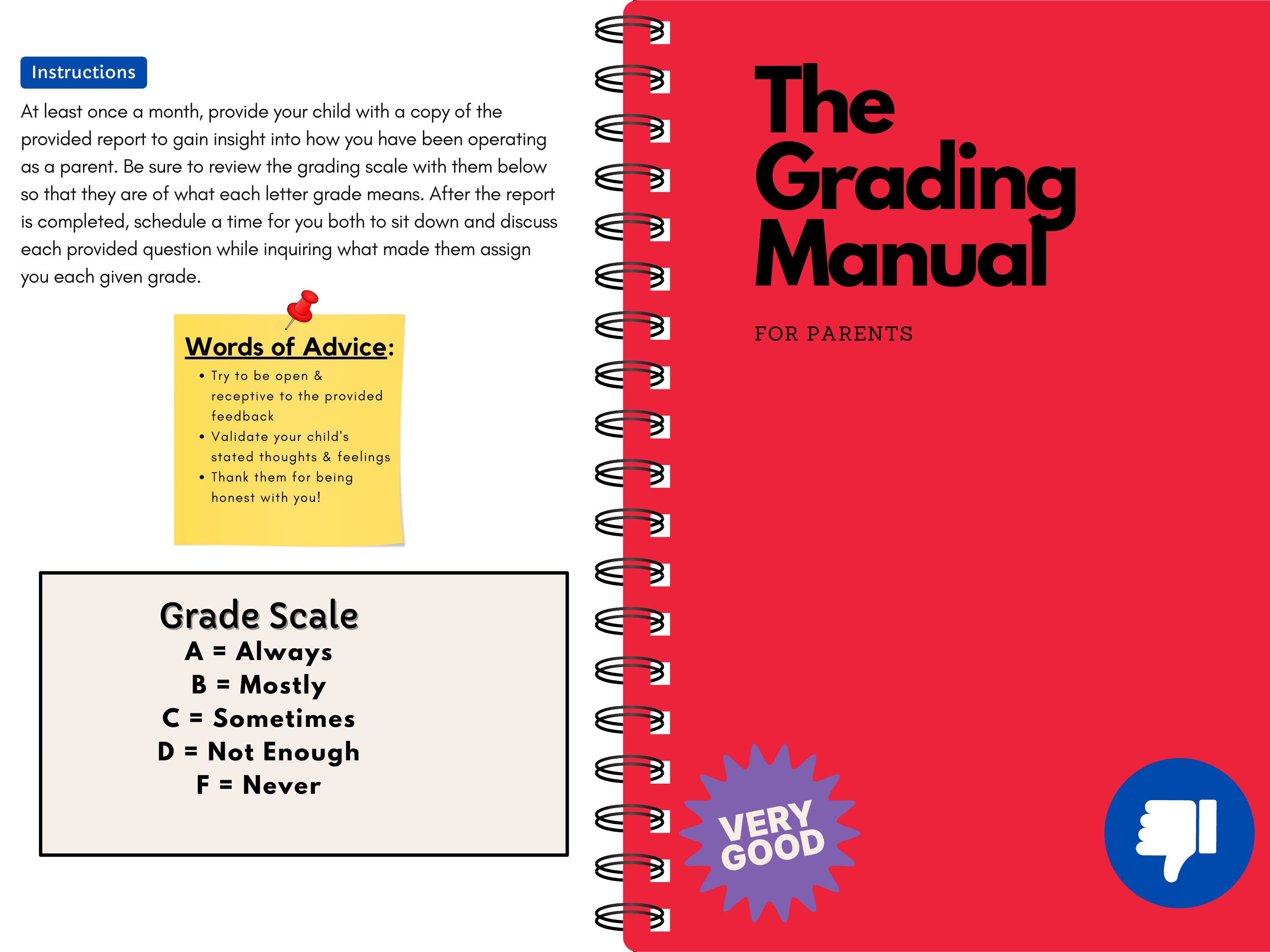 Positive Parenting Handout, Parent Report Card, Homeschool Report Card ...